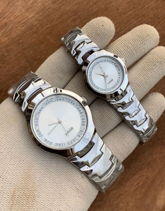 Luxury Couple Watch Set – Gold & Silver Edition with Crystal Accents ...