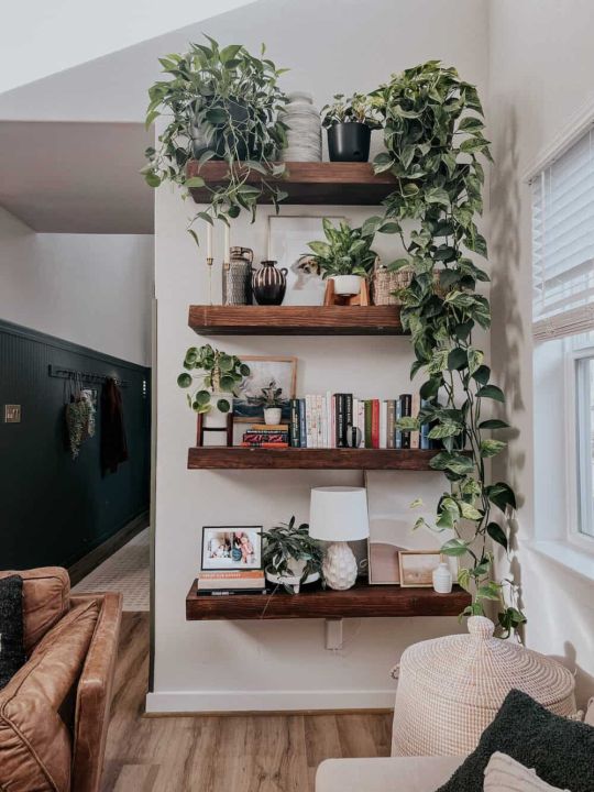 1 Pce Floating Wood Shelf With Floating Shelf hardwere | T.V side shelf ...