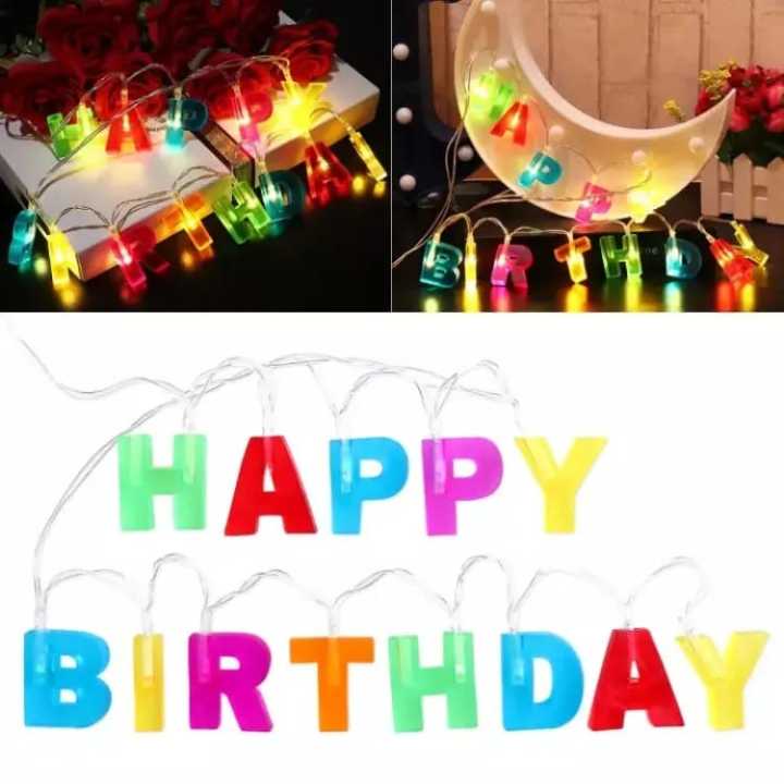LED Light Happy Birthday Letter Light String Colorful Light For ...