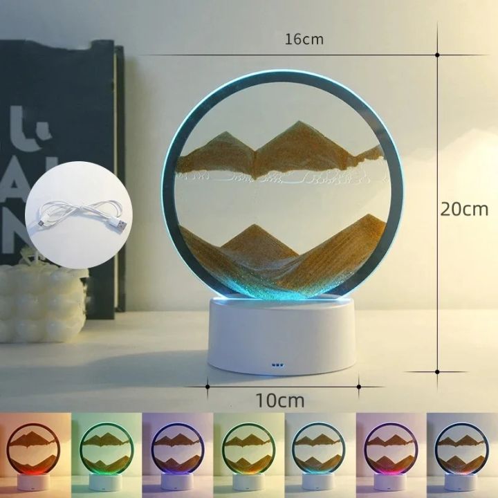 Moving Sand Art Painting Table Lamp Hourglass | Daraz.pk