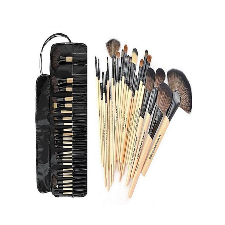 24pcs Makeup Brush Set, 24 Professional Makeup Brushes Kit Wooden ...