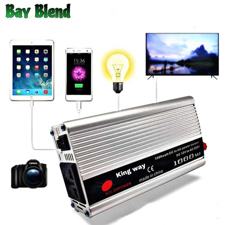 1000W Portable Car Power Inverter – DC to AC 12V to 220V Solar Inverter ...
