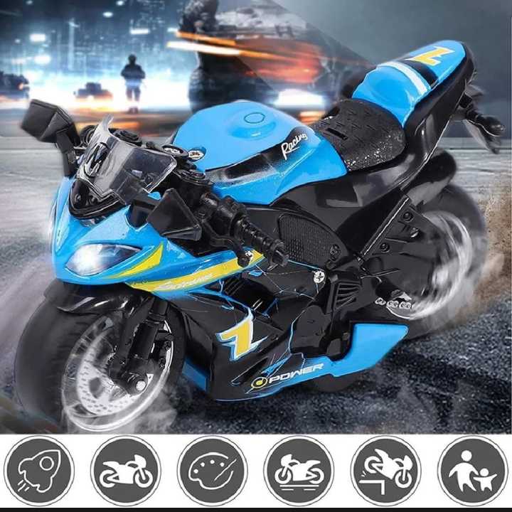 Black Motorcycle Model Metal Diecast Models Motor Bike Miniature Race ...
