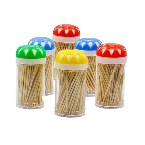 Pack of 2, 3 & 4 Double-Sided Bamboo 180 plus Toothpicks | Sturdy Round ...