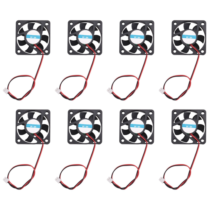 8pcs 50mm X 50mm X 10mm 5010 DC 12V 0.1A 2Pin Brushless Cooling Fan ...
