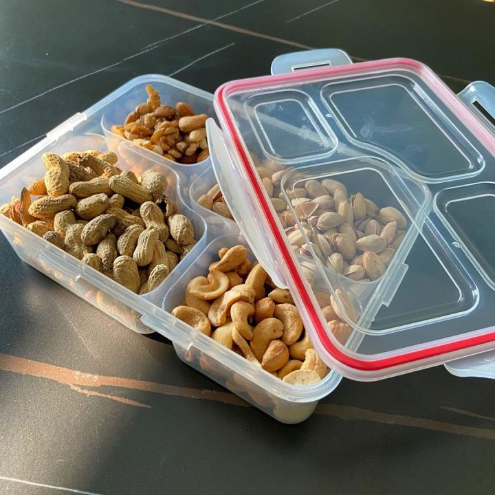 T100 Taste Time Multi Purpose 4 Compartments Box For Dry Fruits/Spices ...