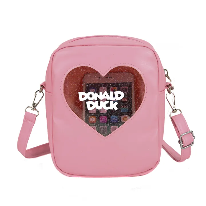 Girls Messenger Bag Heart Handbags New Shoulder Bag PVC Soft Women ...