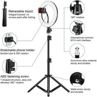 Premium 26cm Dimmable Ring Light with Tall 7ft Tripod Stand – Ideal for ...