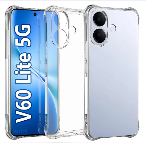 Vivo V60 Lite 5G Back Cover Transparent Soft Silicone Crystal Clear ...