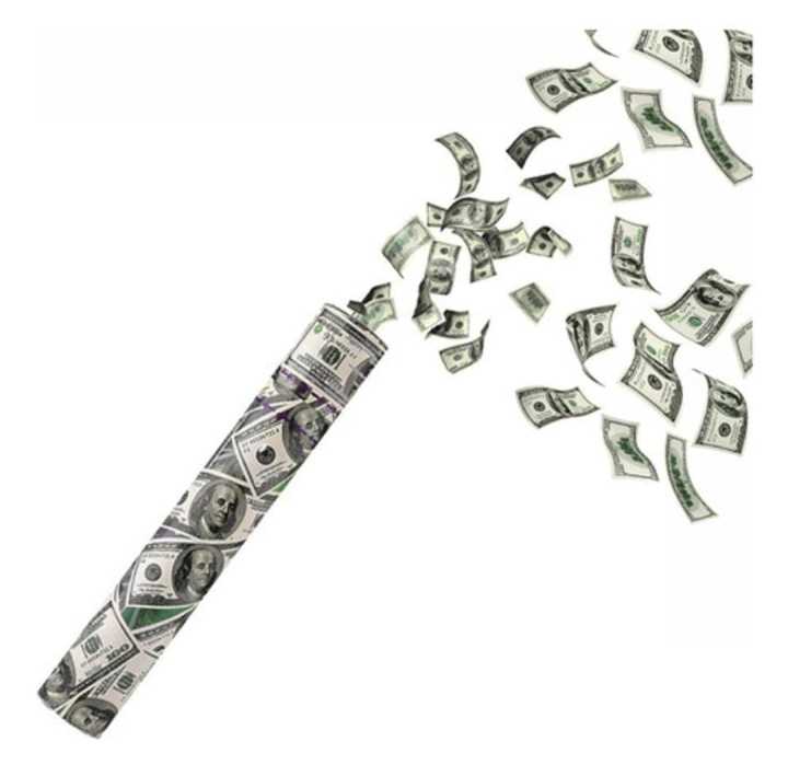 Dollars Party Poppers 30cm – Birthday Celebration Dollars Party Poppers ...