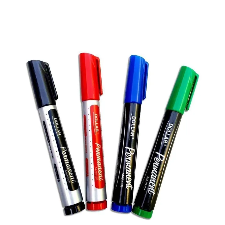 Dollar Permanent Marker | Pack of 4 Multicolor Markers | Waterproof ...