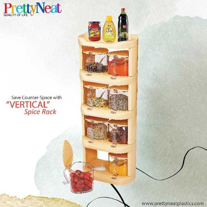 5 Tier New Vertical Style Spice Rack - 8 Jars Spice Organizer Set ...
