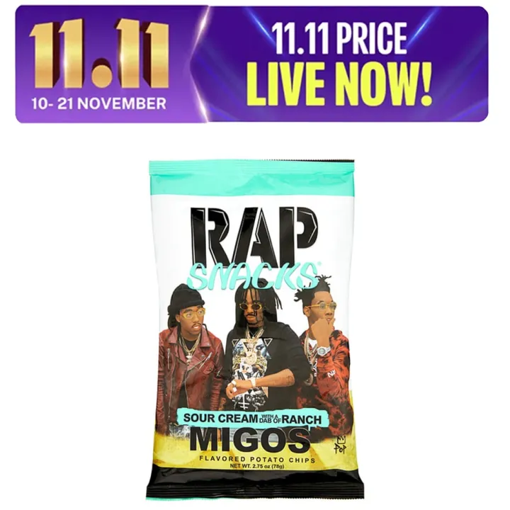 Rap Snacks Migos Edition Sour Cream with a Dab of Ranch Flavored Potato ...
