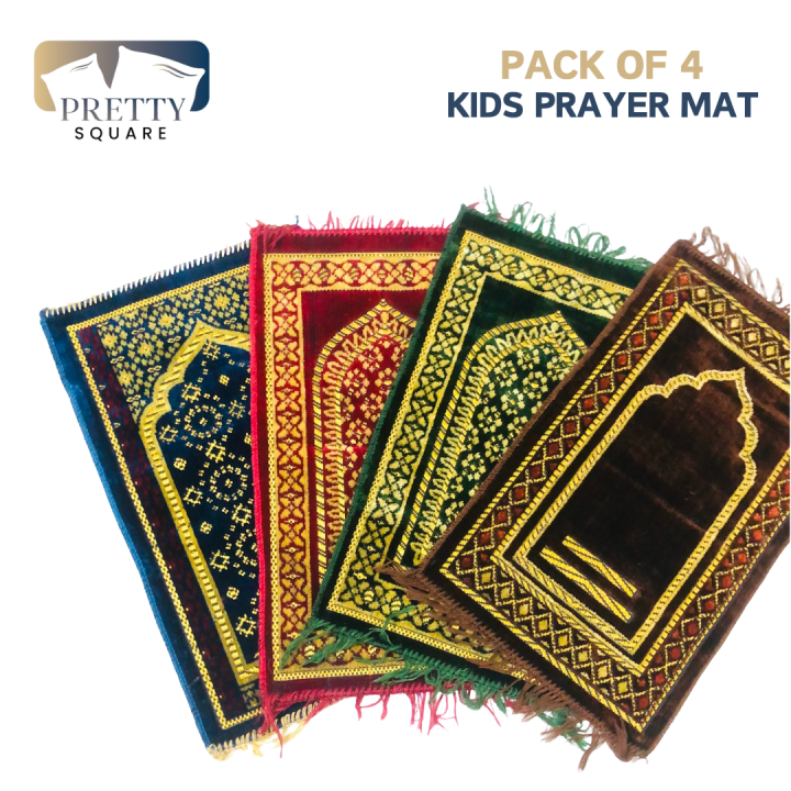 Pretty Square | Prayer Mat for Kids | Soft Velvet Jai Namaz for ...