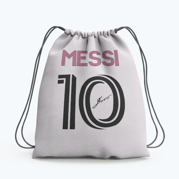 Messi Drawstring Bag for Football Leo 10 Fans Digitally Printed Bag At ...