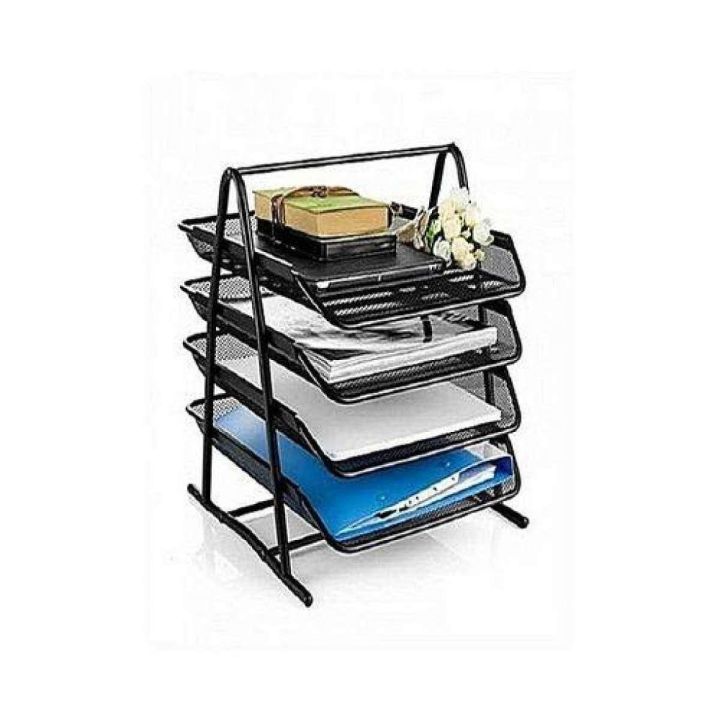 Heavy Duty Metal 4 Tier Letter Tray - Black | Daraz.pk