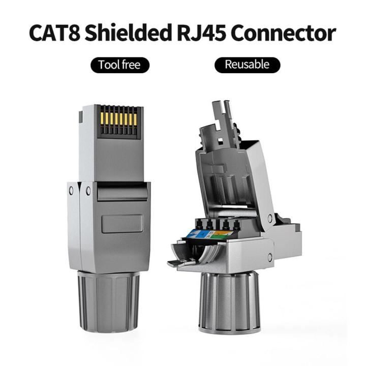 【3C VictoryEagle Store】CNCOB Cat 8 RJ45 Connectors Tool Free Industrial ...