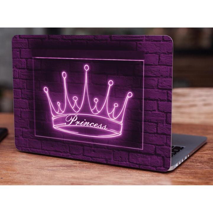 Crown neon sign, Princess Crown, Purple Laptop Skin Vinyl Sticker Decal ...