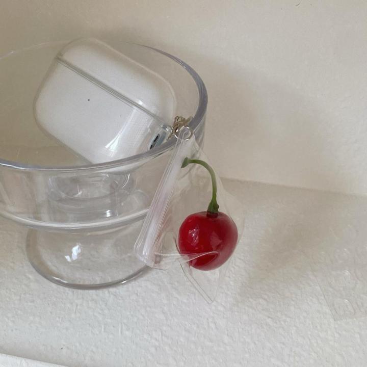 Korean Fruit Pendant Chain Alloy Key Ring Gifts Plastic Transparent Bag ...