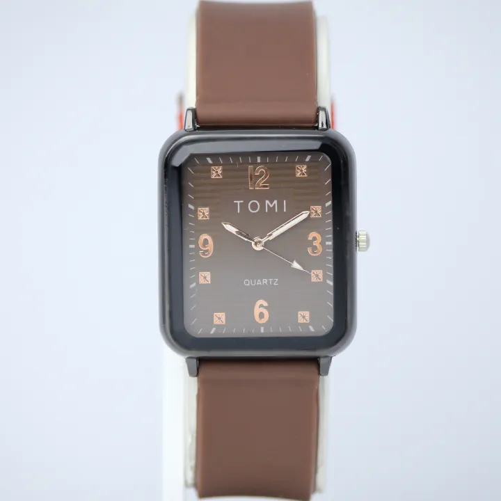 TOMI Men’s Quartz Watch (BZ-FD12) – Brown Dial Rectangular Design ...