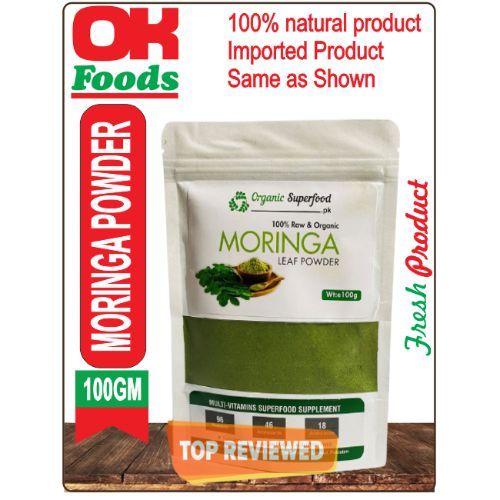 Organic Superfood Pakistan Moringa Leaf Powder, 100 % Raw & Organic 100gm | Daraz.pk