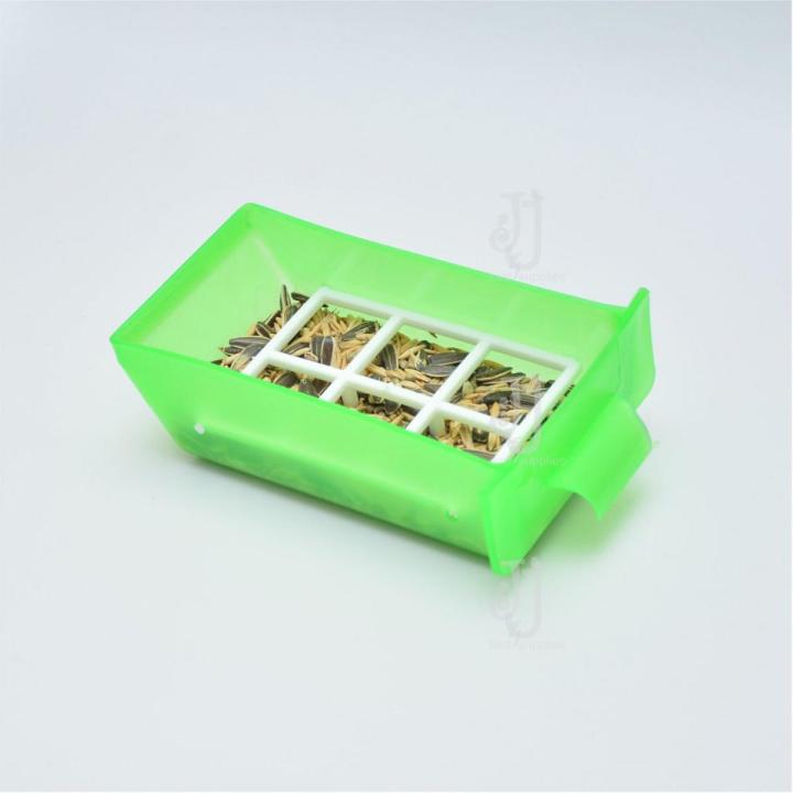 Pack of 2 I Feed Bowl with Grill Side Curved I Birds Feeding Pot I with ...
