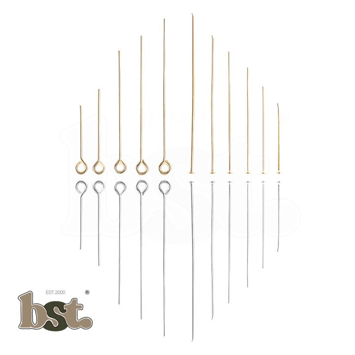 100pcs/lot Headpins Eyepins Golden Silver Alloy Pins for Jewellery ...