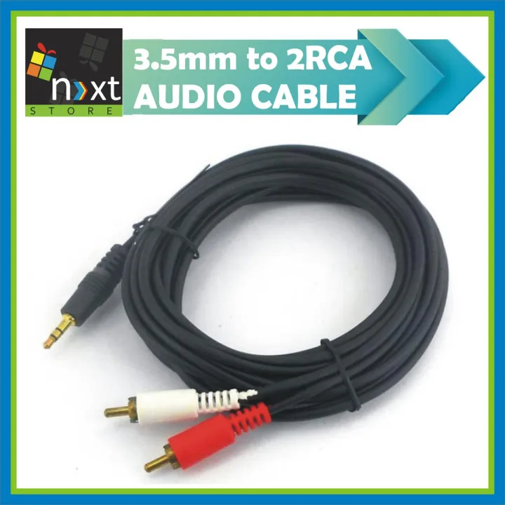 Branded New 3.5mm PC Aux Stereo To Dual 2 RCA Audio Cable MaleMale 5 ...