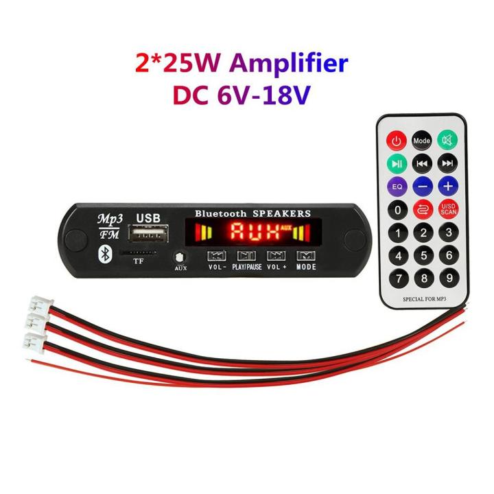 12V 50W Bluetooth5.0 MP3 Decoding Board Module Car USB MP3 Player TF ...