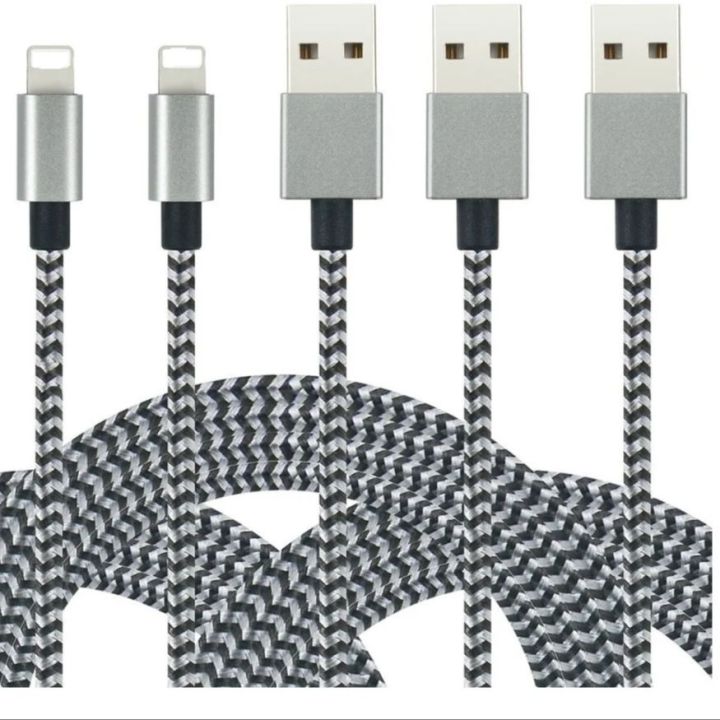 iPhone All Models Nylon Braided Lightning USB Charger Fast Charging ...