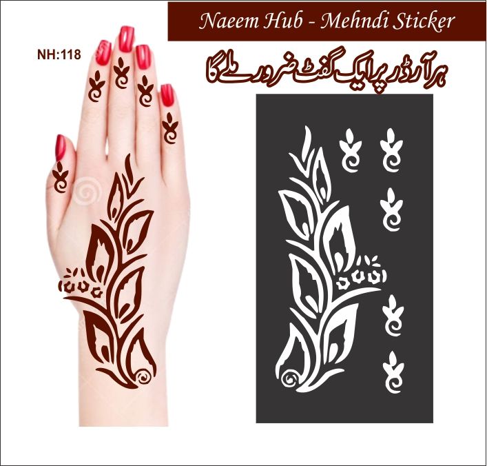 Mehndi Sticker, Mehndi Design, Stancil, Tatos, Sticker for Girls | Daraz.pk