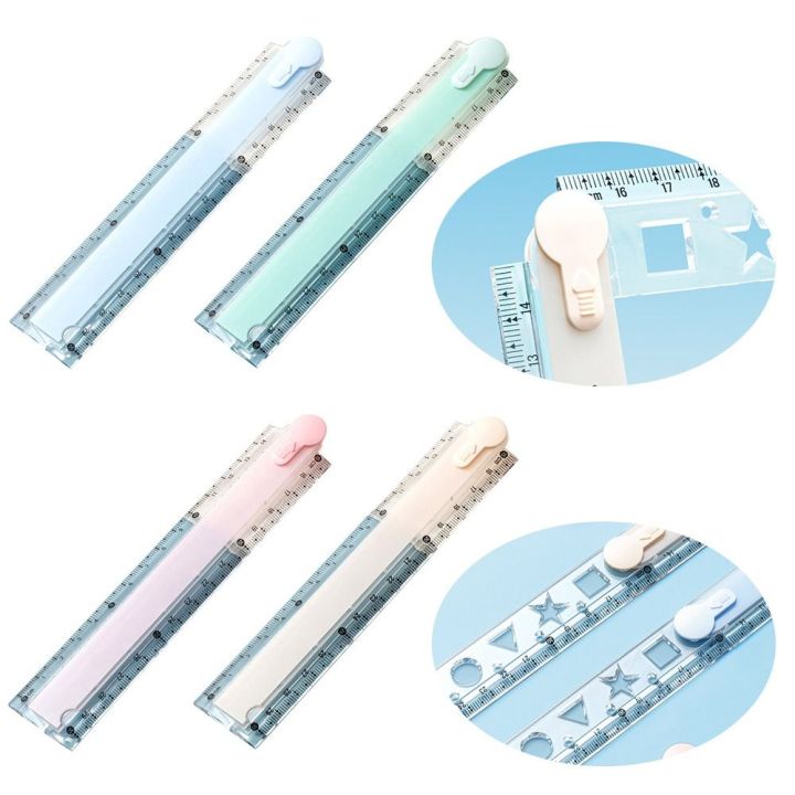 Transparent 30CM Foldable Ruler Clear Scale Easy Storage Straight Ruler ...