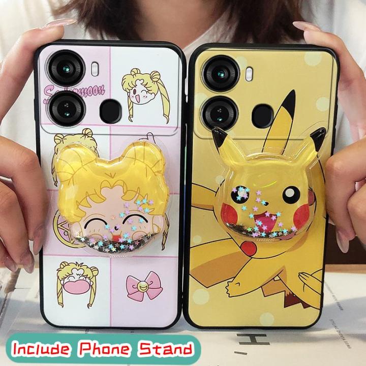 Cartoon TPU Phone Case For Itel P40 Rotatable stand phone lens ...
