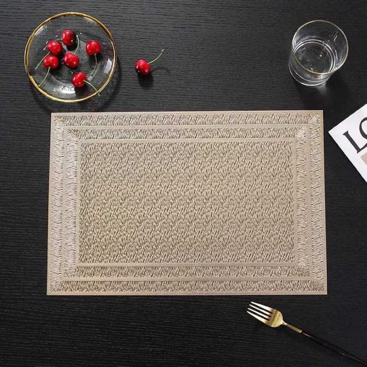 2/4/6 PVC Luxury Placemats Hollow Decorative Non-slip Table Mat PVC ...