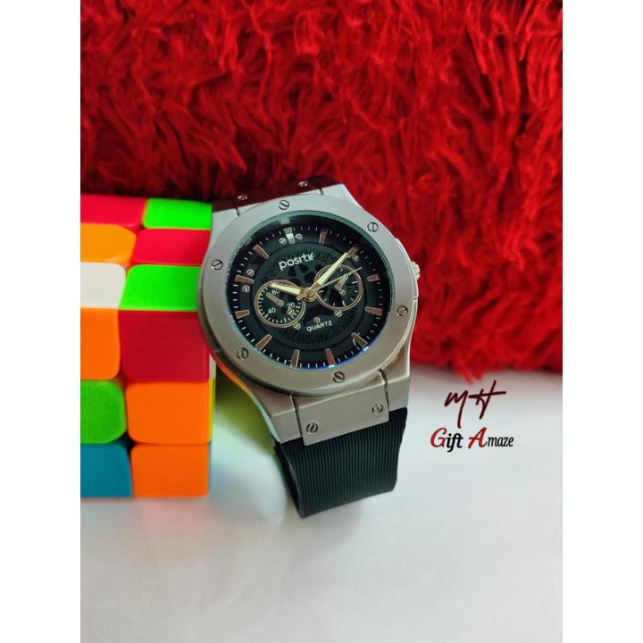 New Model Positif Rubber Strap Gents Watch | Daraz.pk