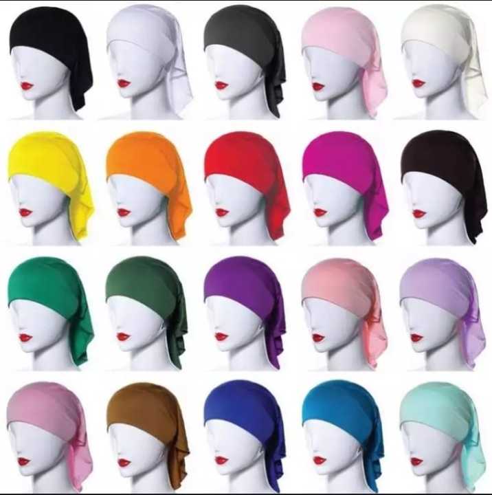 Pack of 1 / 3 / 5 plain Head scarf inner hijab cap-Muslim hijab cap ...
