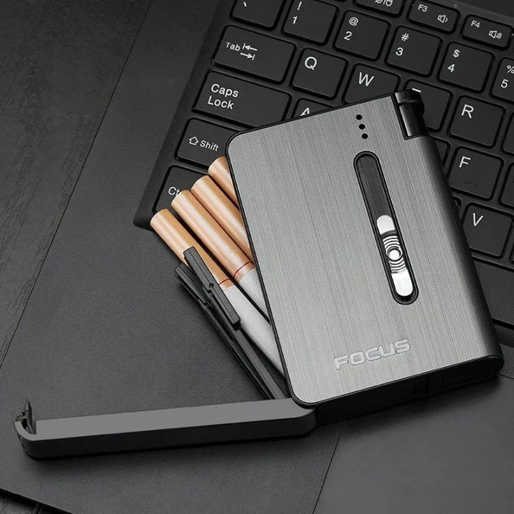 RXN 10Pcs Multi-function Automatic Cigarette Case Waterproof Metal ...