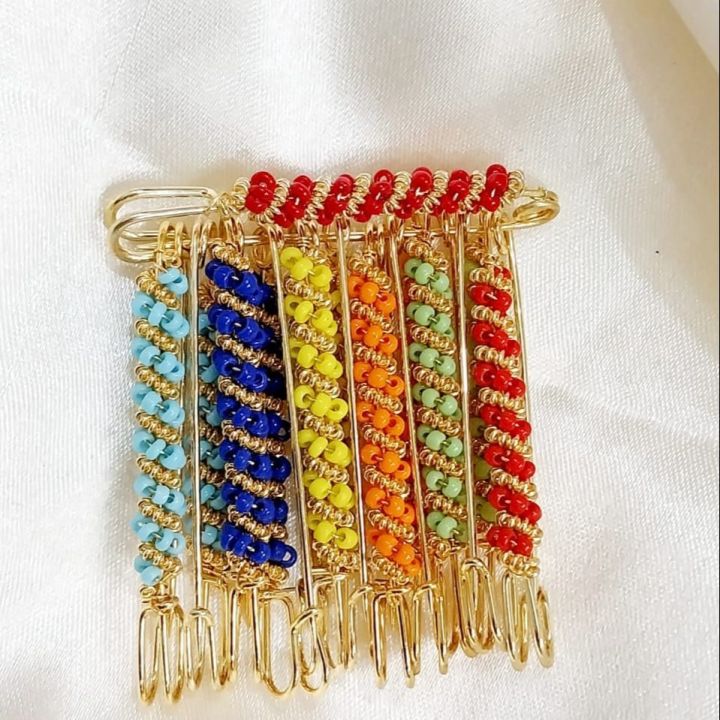 6pc safety and hijab pins in different colours | Daraz.pk