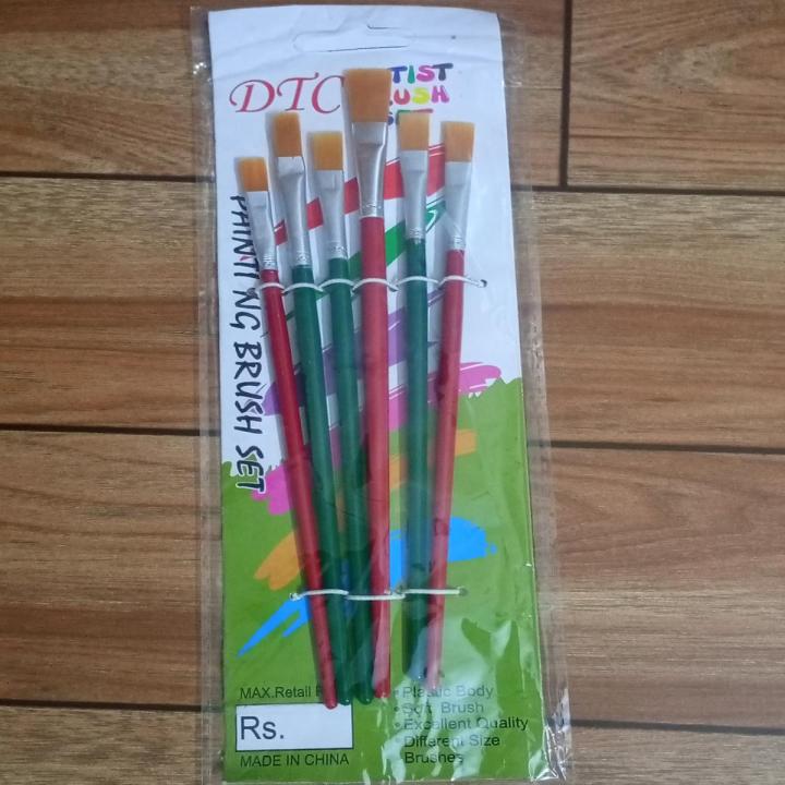 Artistic Paint Brush / Flat Brush / Imported Paint Brush (6 Pc Set) Art ...
