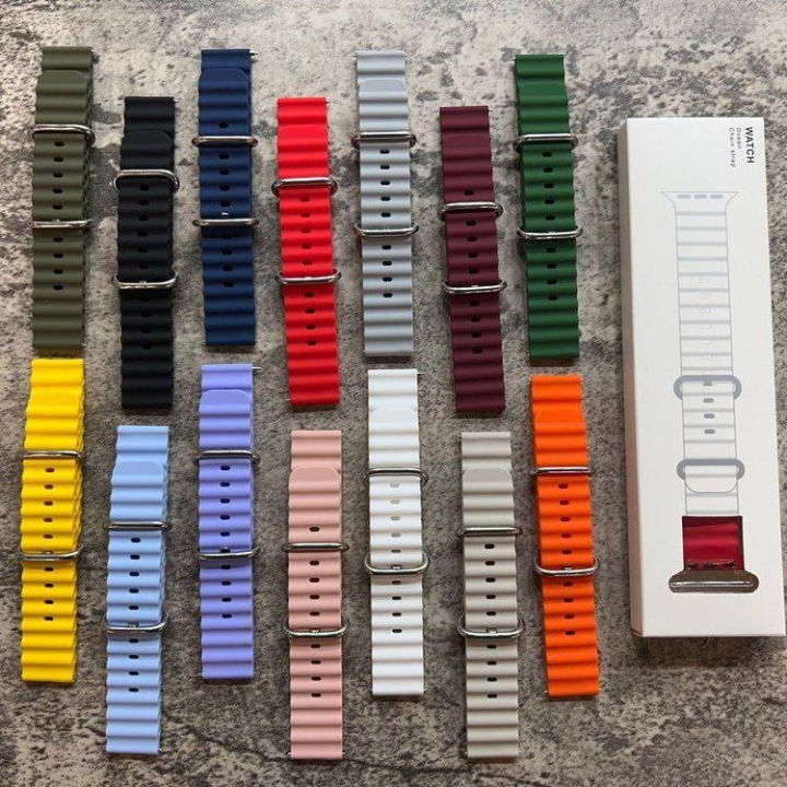 Smart Watch Strap Ocean and silicon Band fit for all 42 44 45 49 mm ...