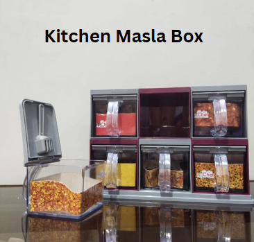 Kitchen seasoning Box |Spice rack set of 6 jars | Masala jar wall ...