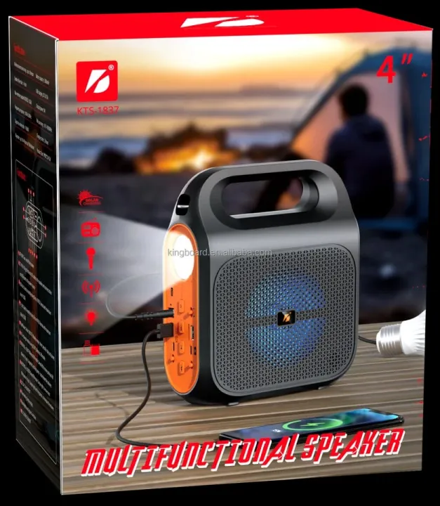 KTS-1837 Multinational Bluetooth Speaker | Solar Charge with 4-Inch ...