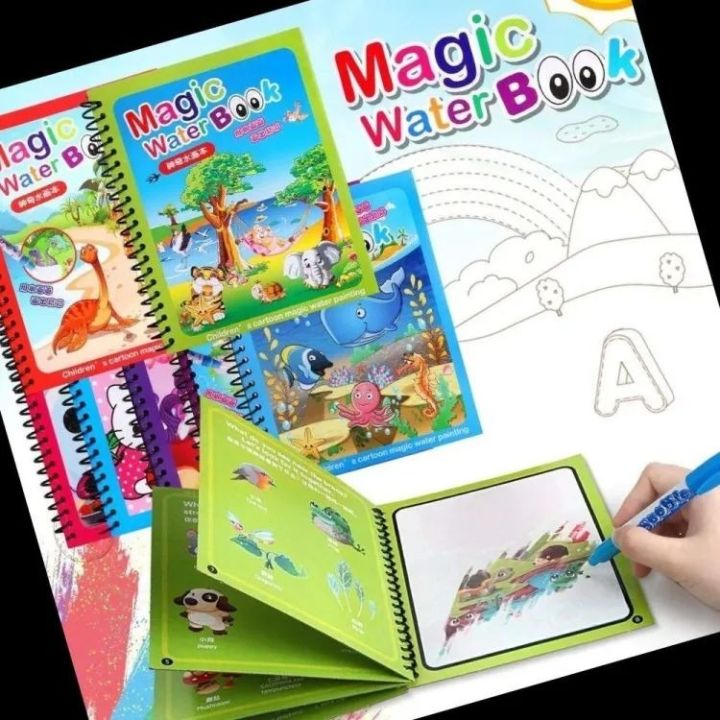 Aqua Magic Drawing Book – Refillable Water Painting Pad for Toddlers ...