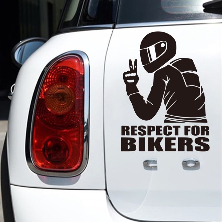 Car Sticker Respect for Bikers Stickers On Car Bikes Funny Stickers and ...