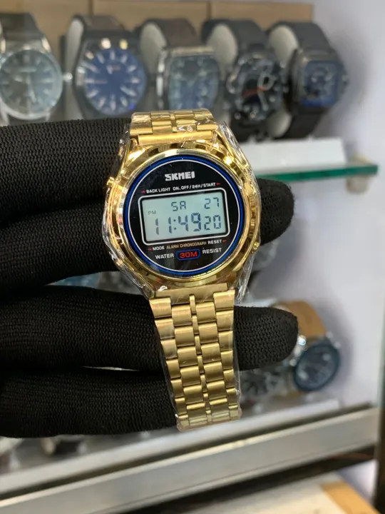 Digital Watch for Men | Stainless Steel Chain | Multifunction (Day ...