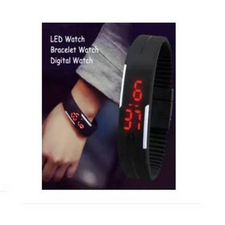 M3 Touch Black Rubber Strap LED Digital Sports Bracelet Watch | Daraz.pk