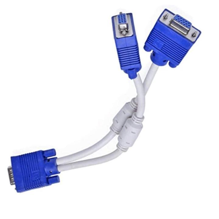 VGA Y Cable (1 Male VGA to 2 Female VGA Ports) - VGA Splitter Cable ...