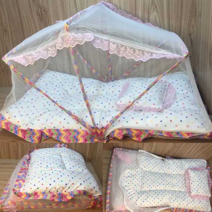 Fancy Baby Sleeping bag with Mosquito net Embroided Frill Crib 0-1 Year ...