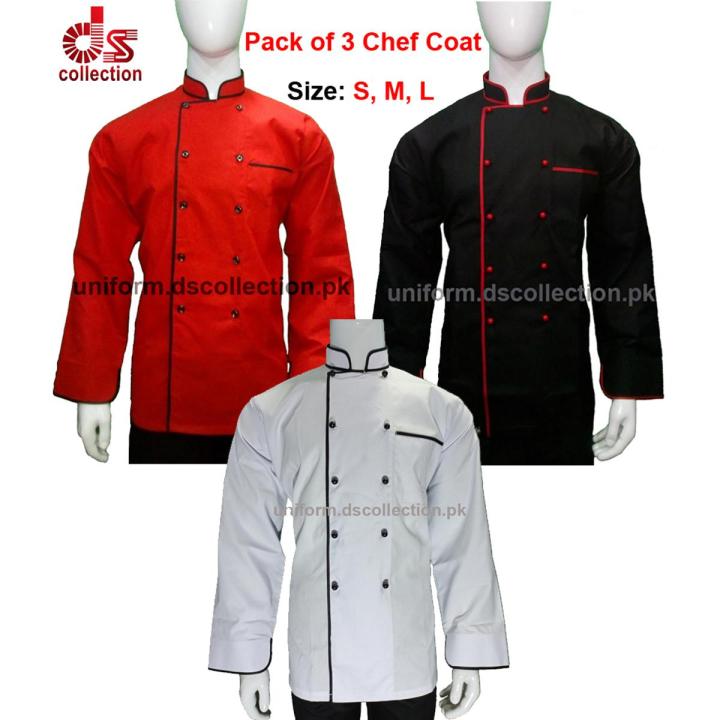 Chef coat chef uniform black white cooking dress | Daraz.pk