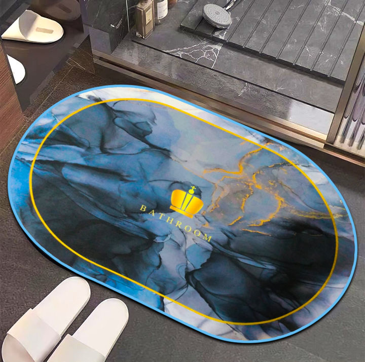 Easy Kitchen Rectangle Bath Mat Water Super Absorbent Non-Slip, Water ...